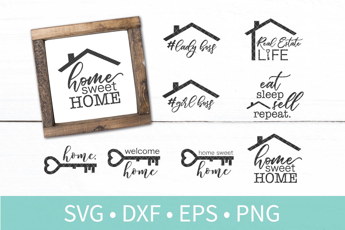 Real Estate House Warming Sign Bundle SVG DXF EPS Silhouette Cut File ...