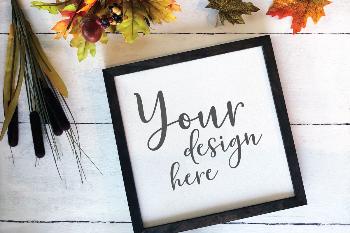 Fall Wood Sign Reverse Canvas Mockup – Taylor George Designs